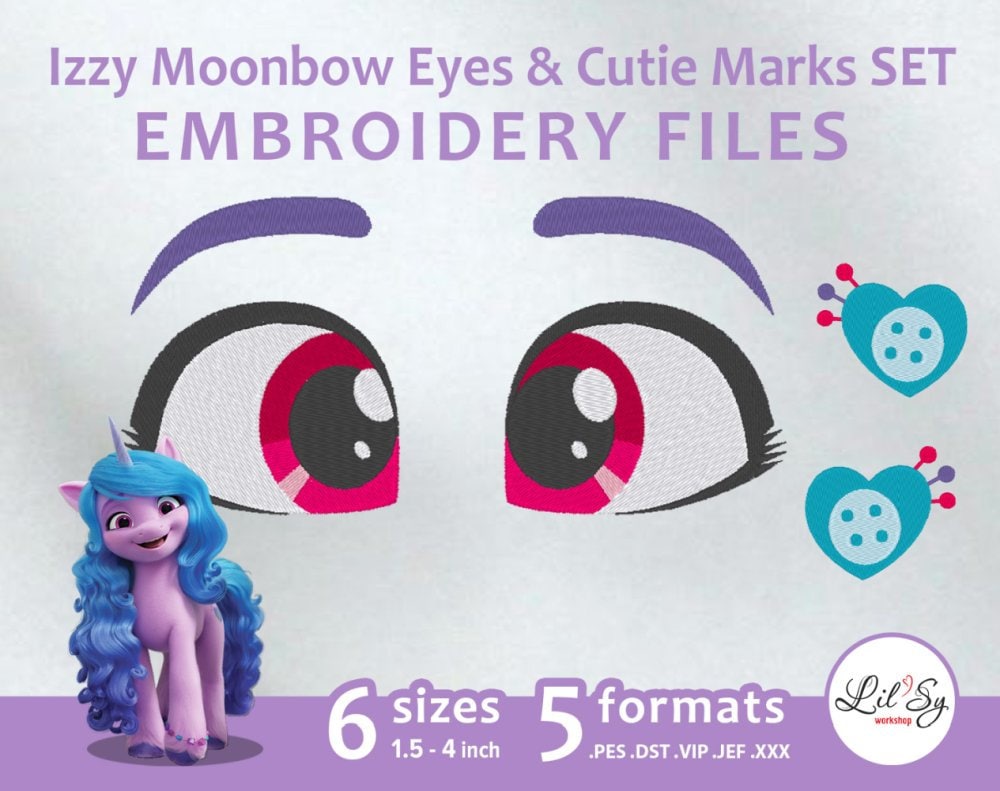 Izzy Moonbow Eyes and Cutie Marks SET - Embroidery Machine Design - Etsy