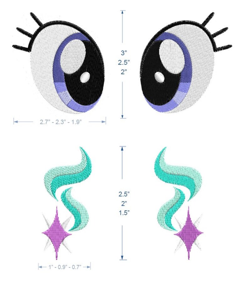 Starlight Cutie Mark & Eyes SET Embroidery Machine Design - Etsy