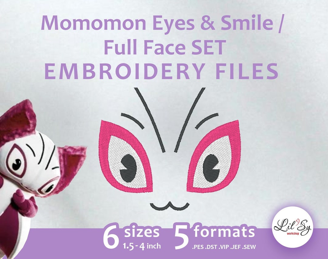 Momomon Eyes&smile / Full Faces SET Embroidery Machine Design - Etsy