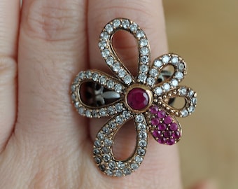 Ruby Ottoman Ring, Hurrem Sultan Ring, 925k Silver Ring ,istanbul ...