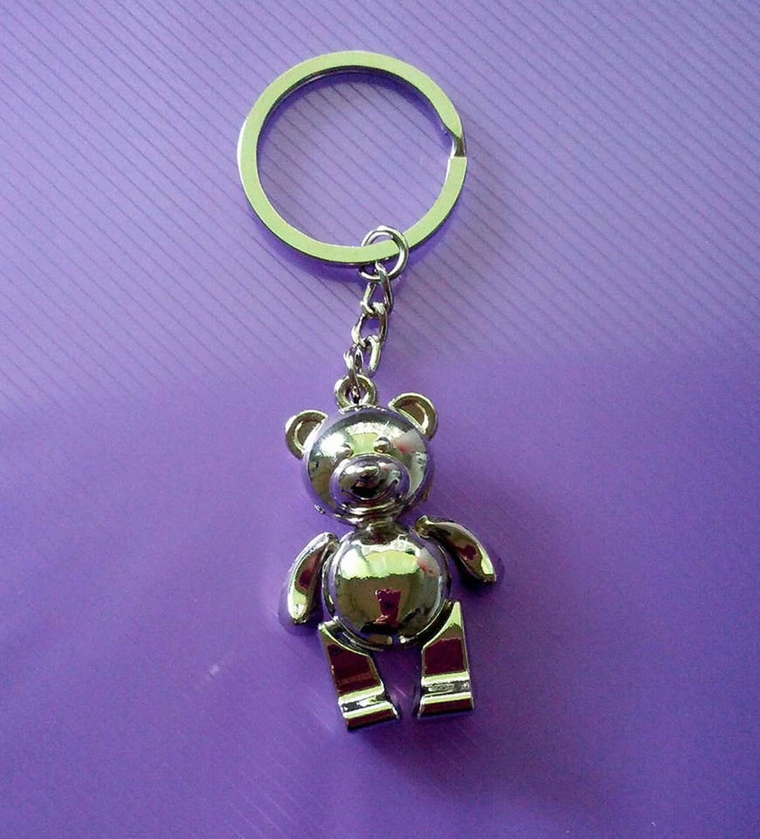 Silver Teddy Bear Key Rings With Movable Arms and Legs - Etsy New Zealand