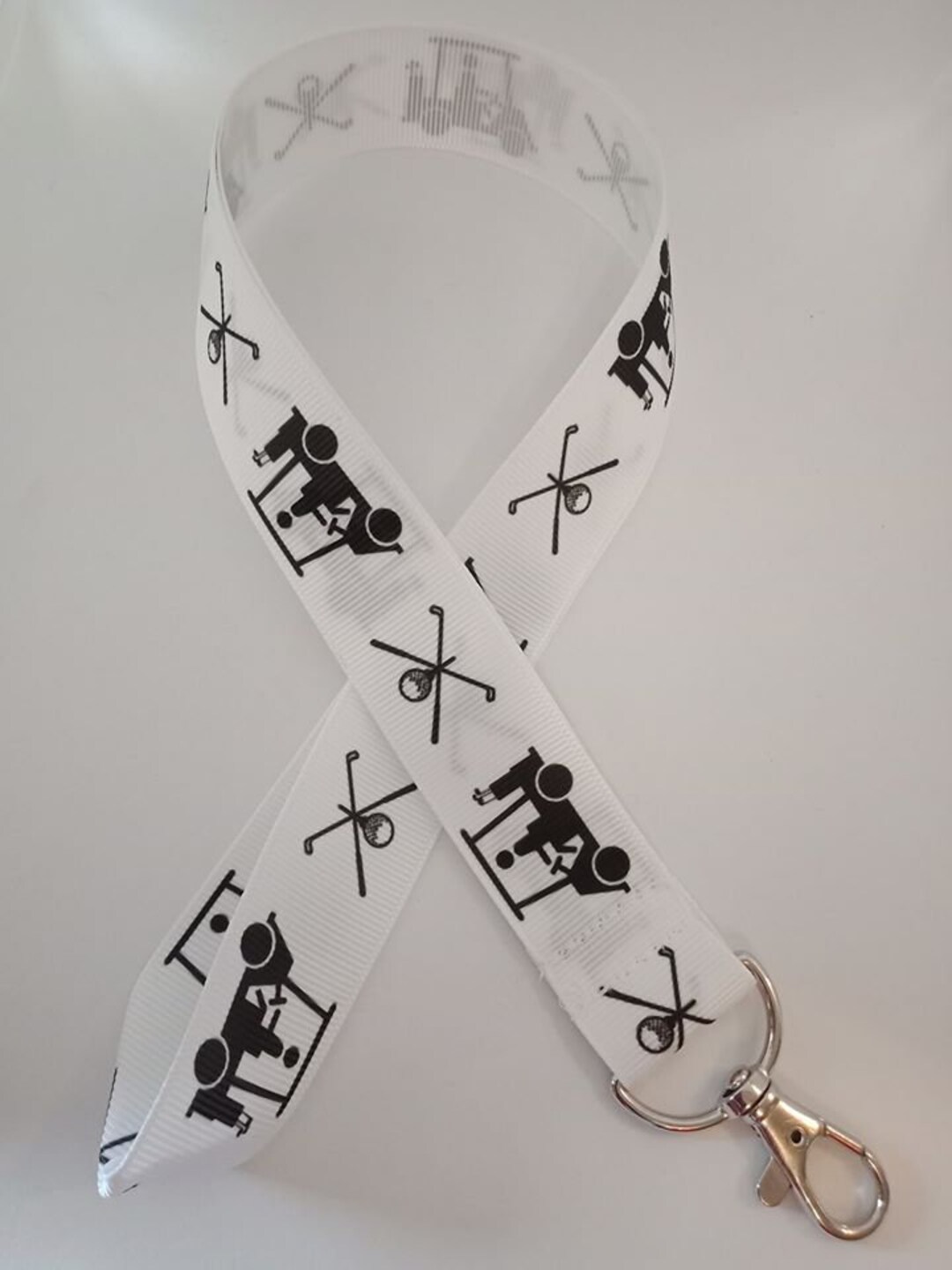 Black and White Golf Print Lanyard / ID Holder / Badge Holder - Etsy
