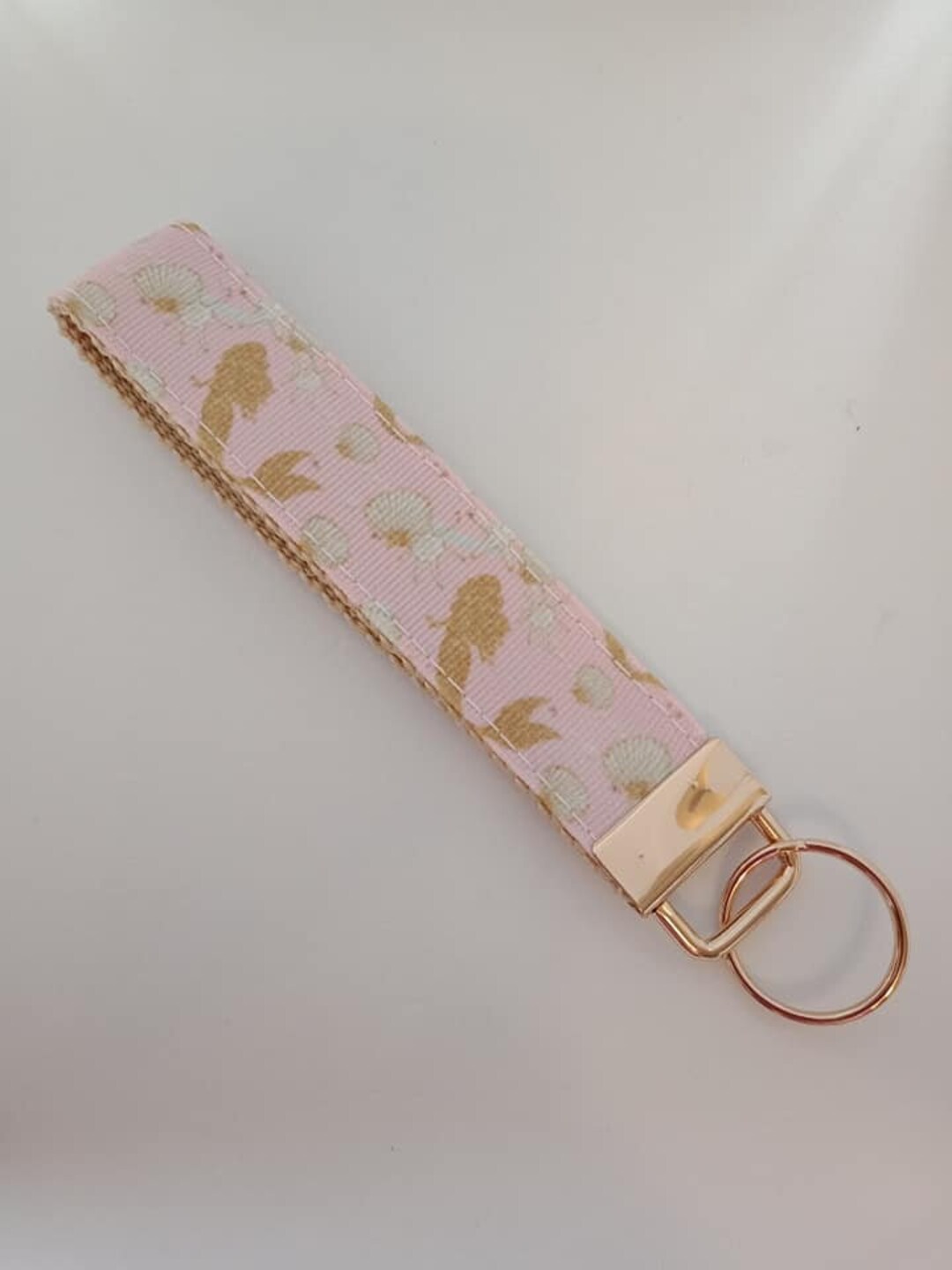 Pink and Gold Mermaid Key Fob Wristlet - Etsy