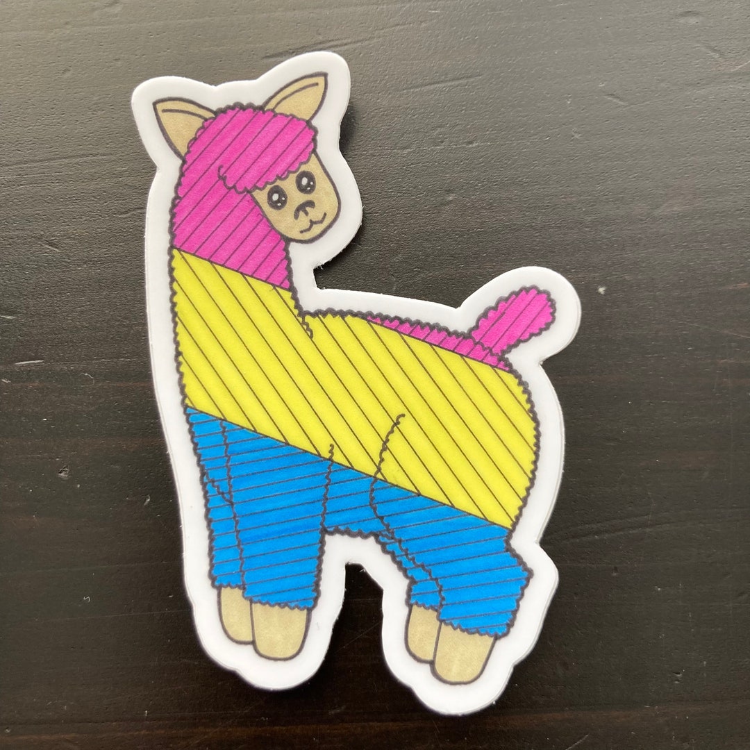 Pansexual Pride Llama Sticker, 2.18" X 3" Vinyl Sticker - Etsy
