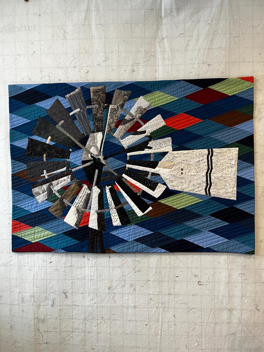 Tribute to Beatty Pumper Windmill Art Quilt, Fibre Art - Etsy