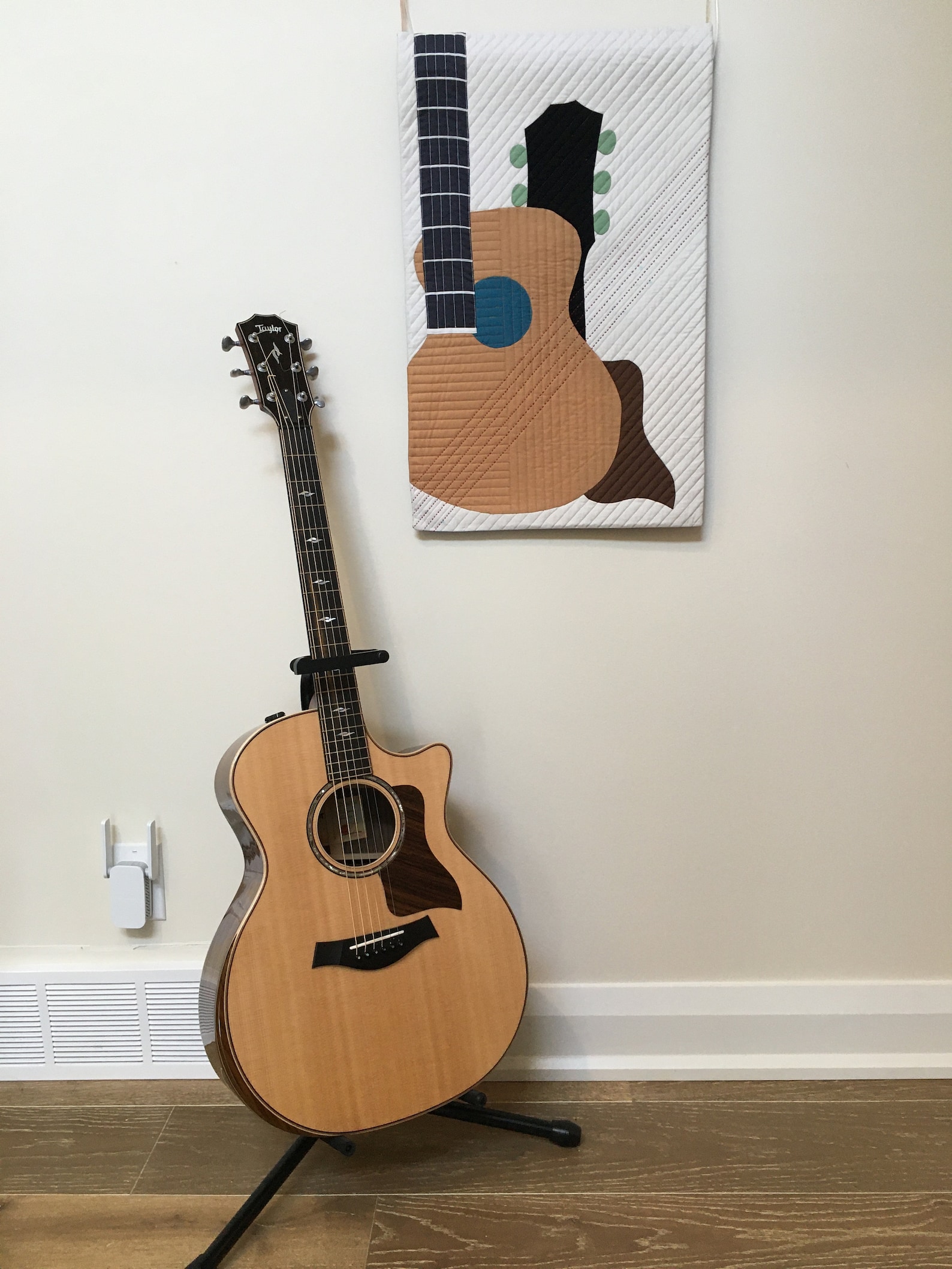 Strum (acoustic) Art Quilt Pattern, Digital .pdf Copy, Acoustic Guitar ...