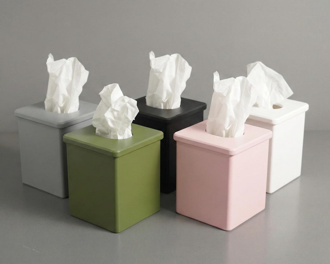 Square Tissue Box Cover With Secure Lid Multiple Colors Available - Etsy