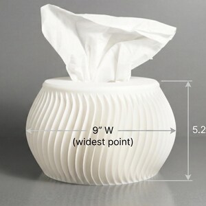 White Ribbed Tissue Box Cover • Modern Sculptural Kleenex Holder - Etsy
