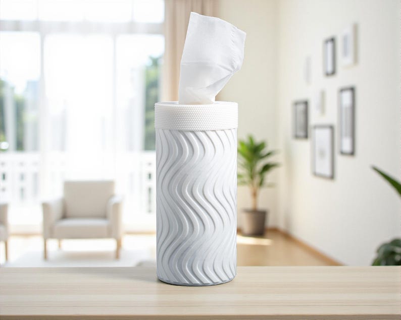 Modern Kleenex Tissue Holder – 3D Printed Wavy Tube Cover - Etsy