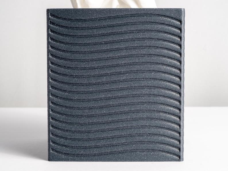 Sparkly Gray Wave Kleenex Box Cover: Modern Minimalist Tissue Holder - Etsy