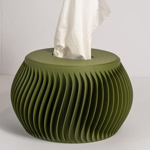 Modern Green Sculptural Tissue Box Cover Radiant Swirled Fins - Etsy