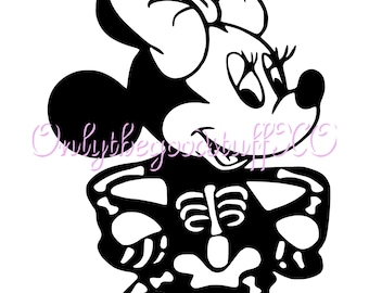 Minnie Skeleton Svg | Etsy