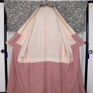 Gray Silk Kimono Japanese Kimono Robe for Women Floral Komon - Etsy