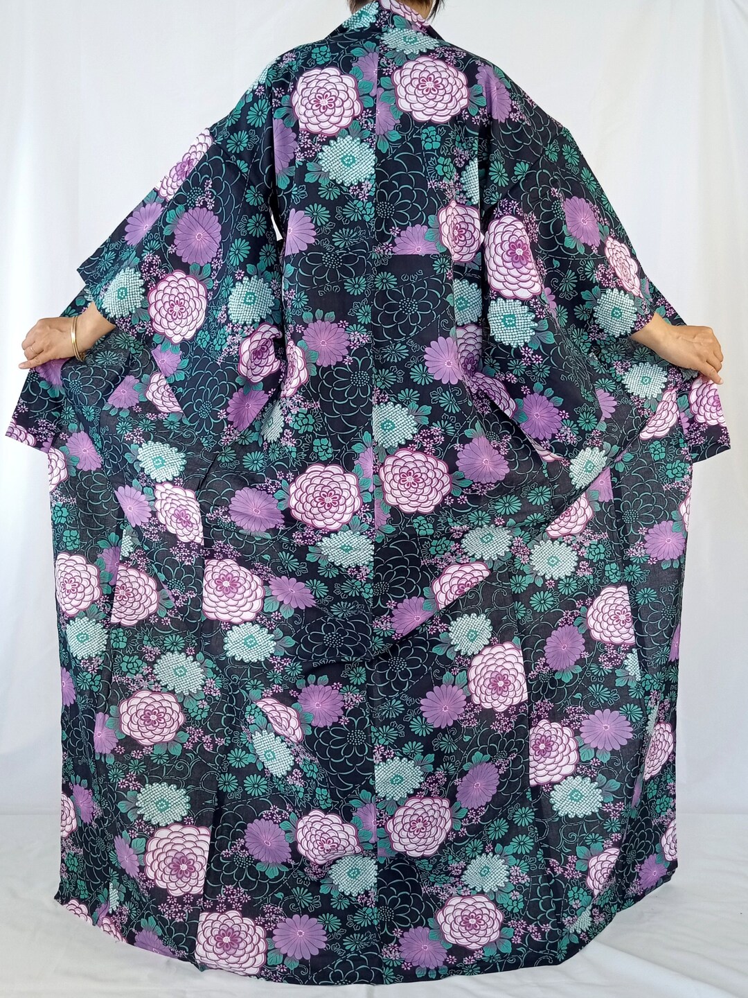 Vintage Dark Blue Yukata – Japanese Summer Cotton Kimono ...