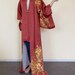 Red Japanese Silk Kimono Robe Chrysanthemum Authentic - Etsy
