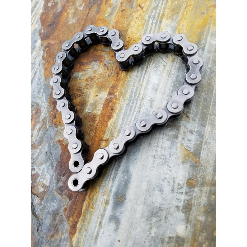 Chain heart chain art welded art decor industrial decor | Etsy