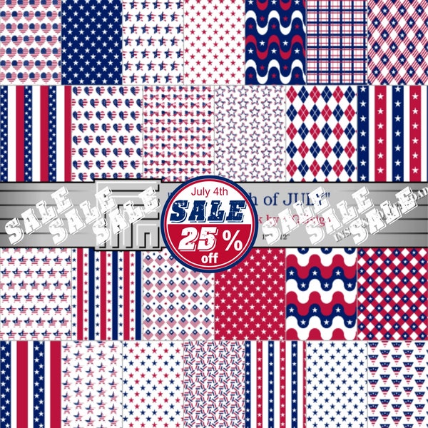 Digital Patriotic Paper - Etsy