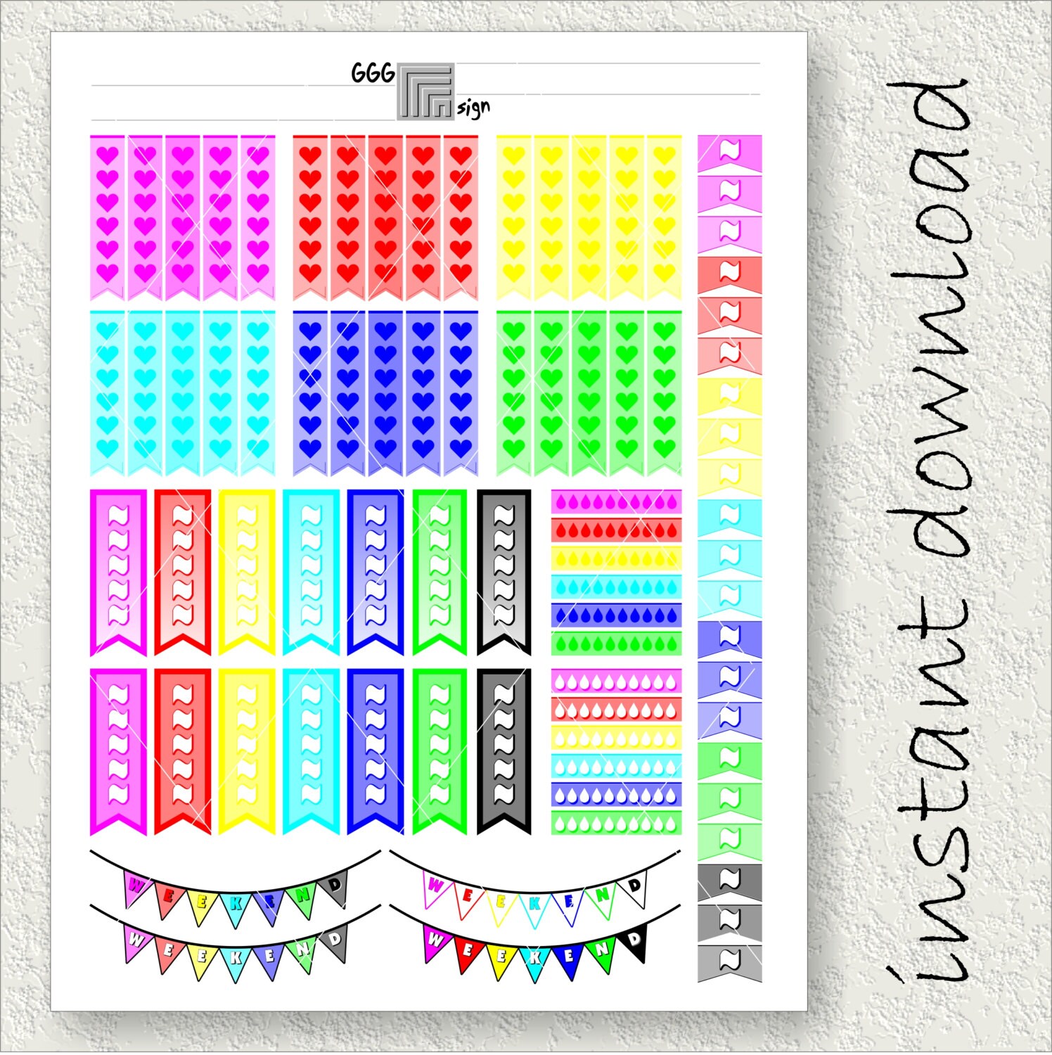 Printable Planning Stickers Planner Stickers Full Box Planner Sticker ...