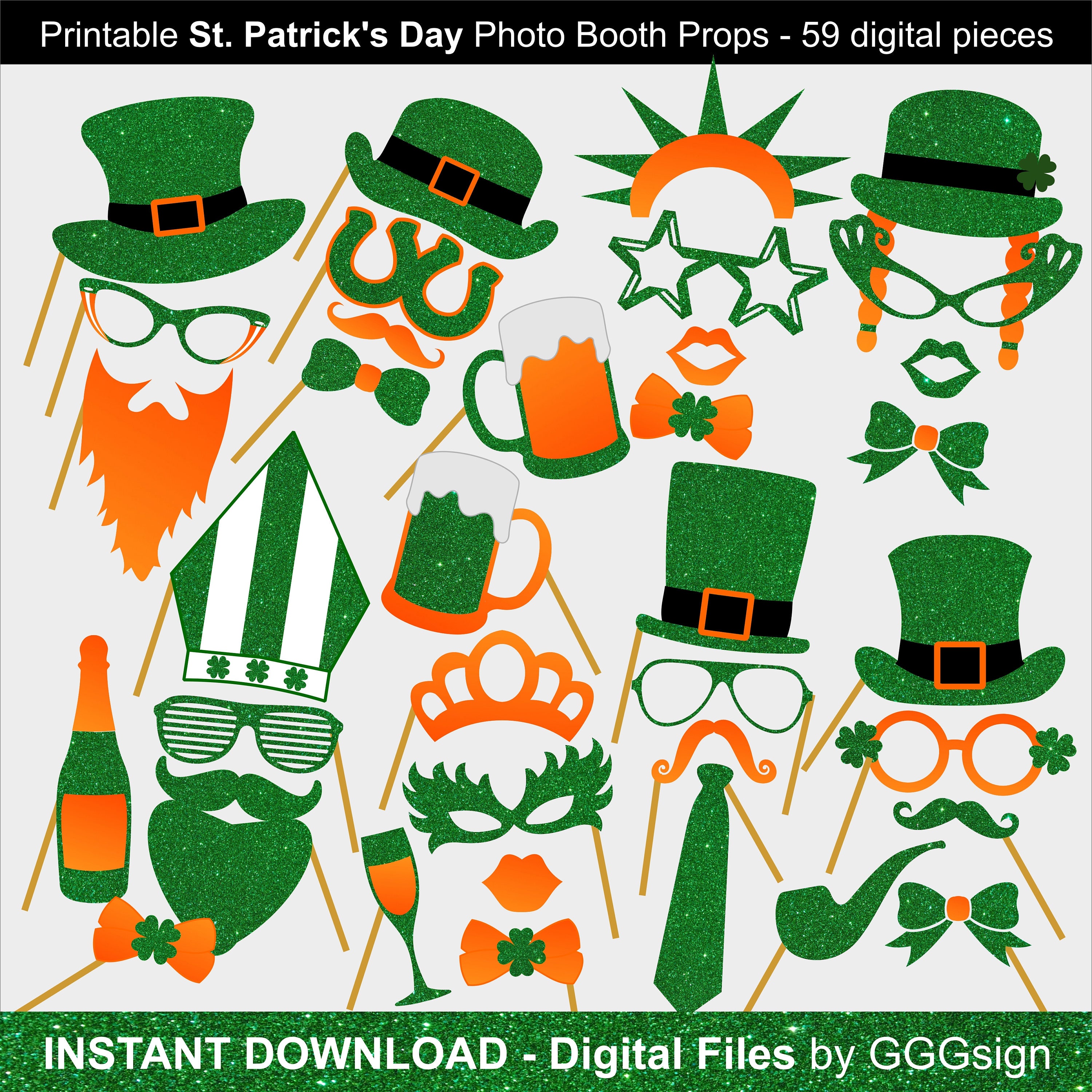 St. Patrick's Day Photo Booth Props Printable INSTANT DOWNLOAD St ...