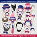 4th of July Photo Booth Props Printable Independence Day Patriotic ...
