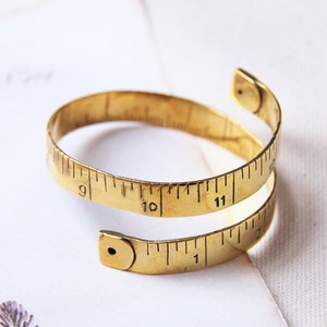 Gold Measure Tape Bangle,gold Measure Tape Cuff,gold Measure Tape ...