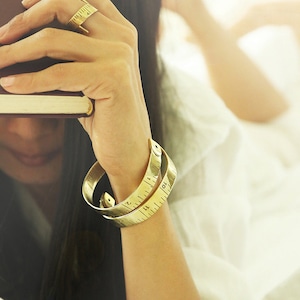 Gold Measure Tape Bangle,gold Measure Tape Cuff,gold Measure Tape ...