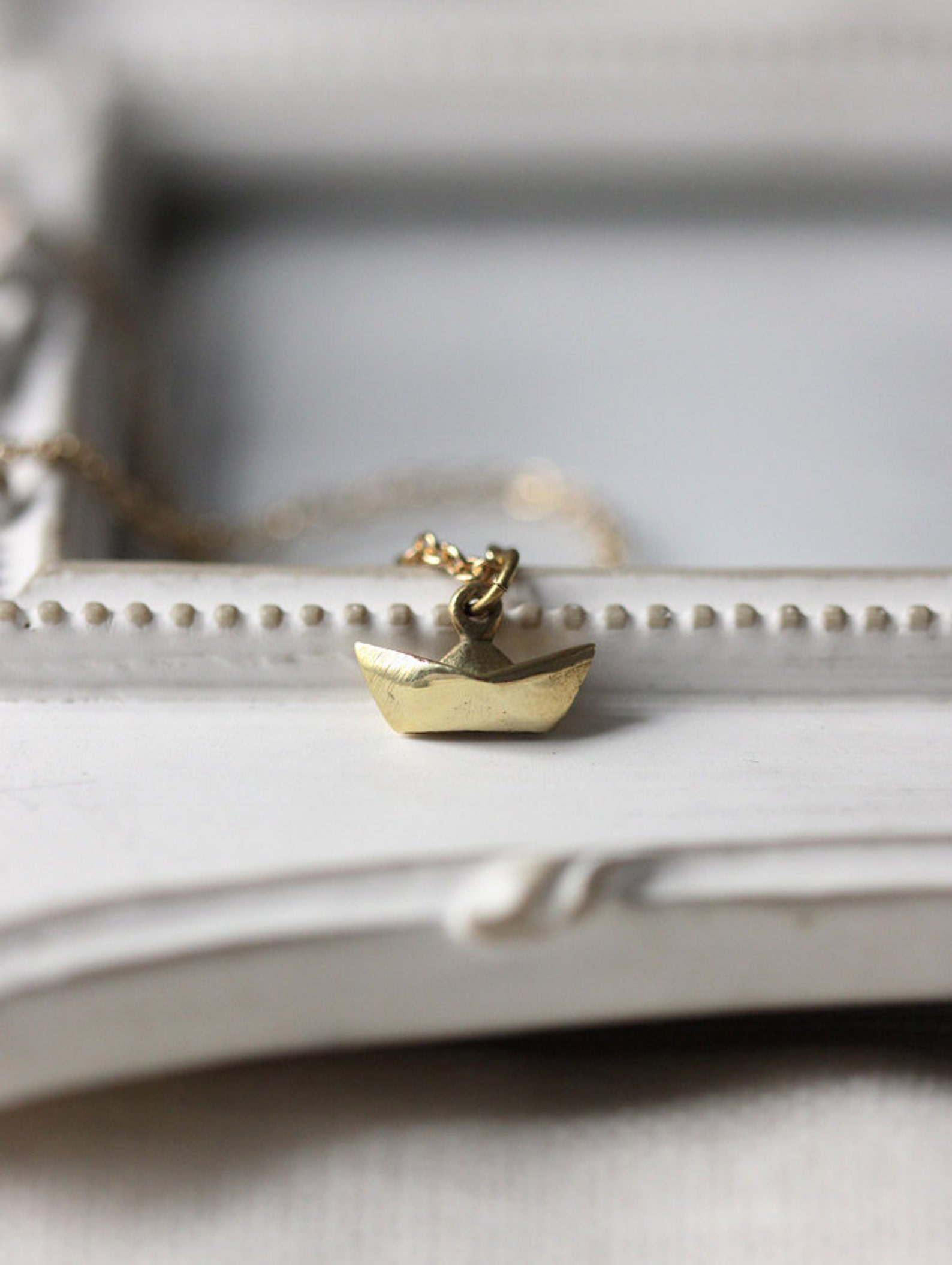 Paper Boat Necklace - Lovely Modern Charm Jewlery - Etsy