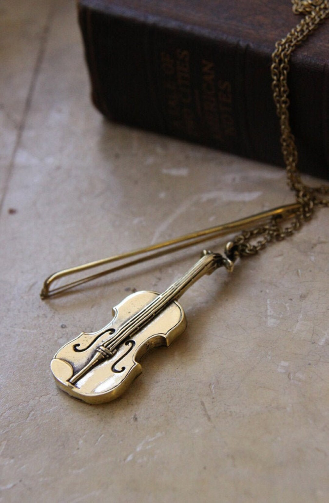 Charm Violin Necklace,brass Violin Necklace,instrument Necklace,classic ...