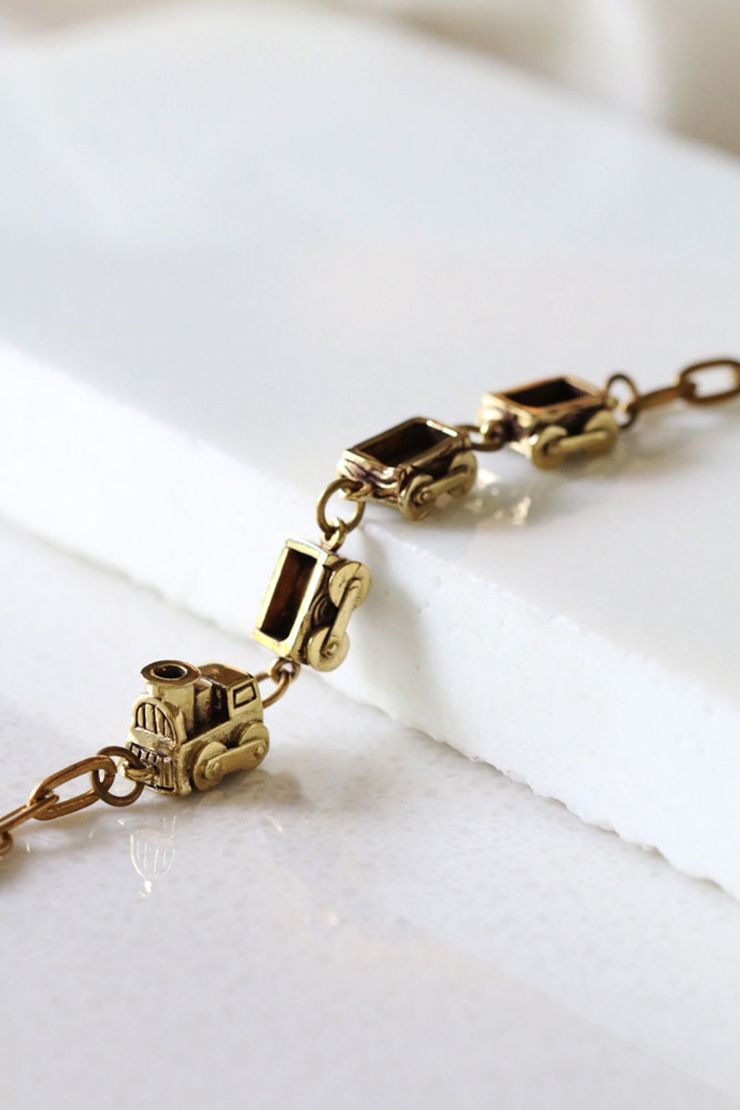 Bogey Train Bracelet / Linen Jewelry / Trains Bracelet / Brass Bracelet ...