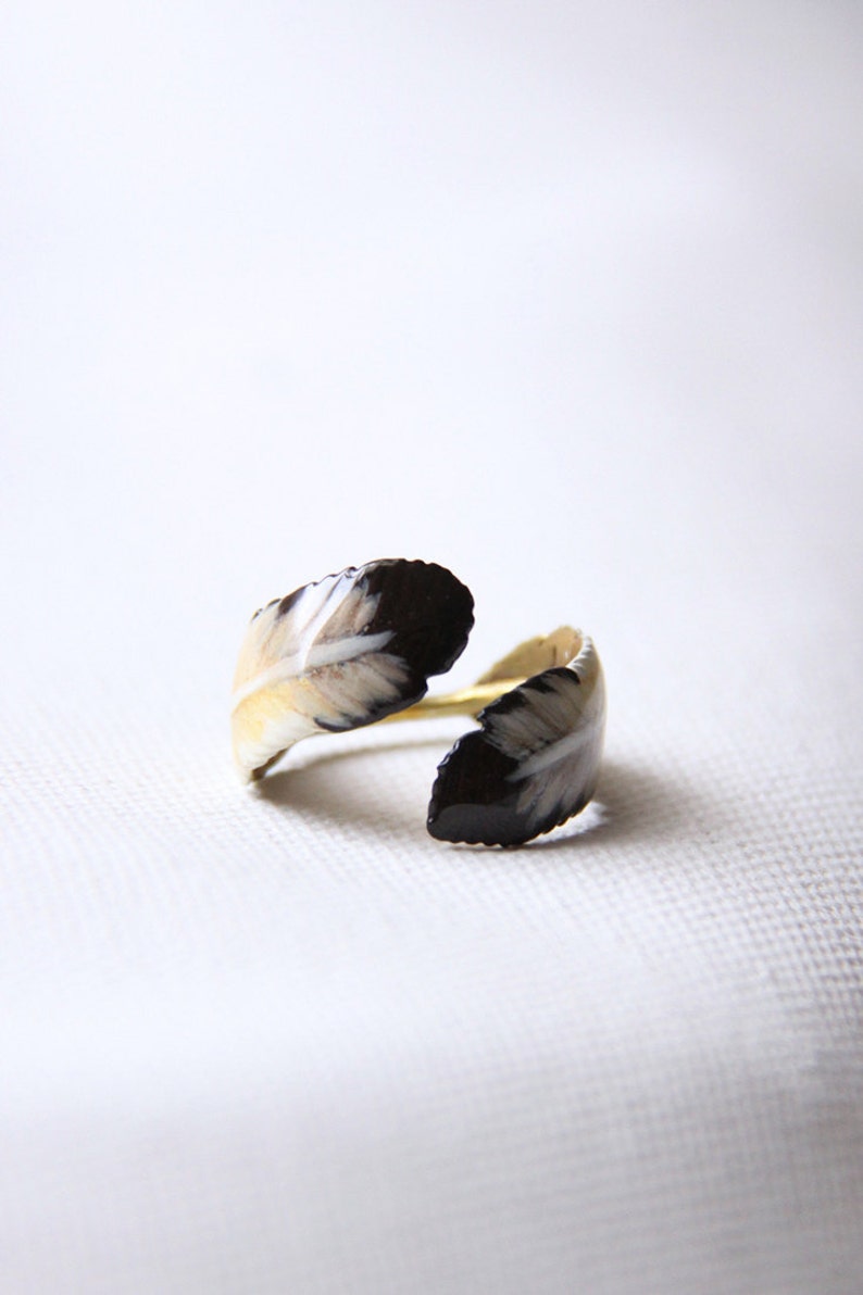 Painted Feather Ring,designed Feather Ring,feather Ring,style Feather ...
