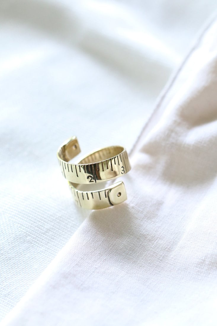 Tapeline Ring,tape Measure Ring,style Ring,brass Tapeline Ring,modern ...