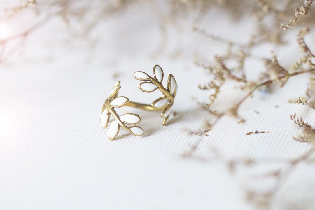 White Olive Leaf Ring,olive Leaf Ring,colored Olive Leaf Ring,vintage ...