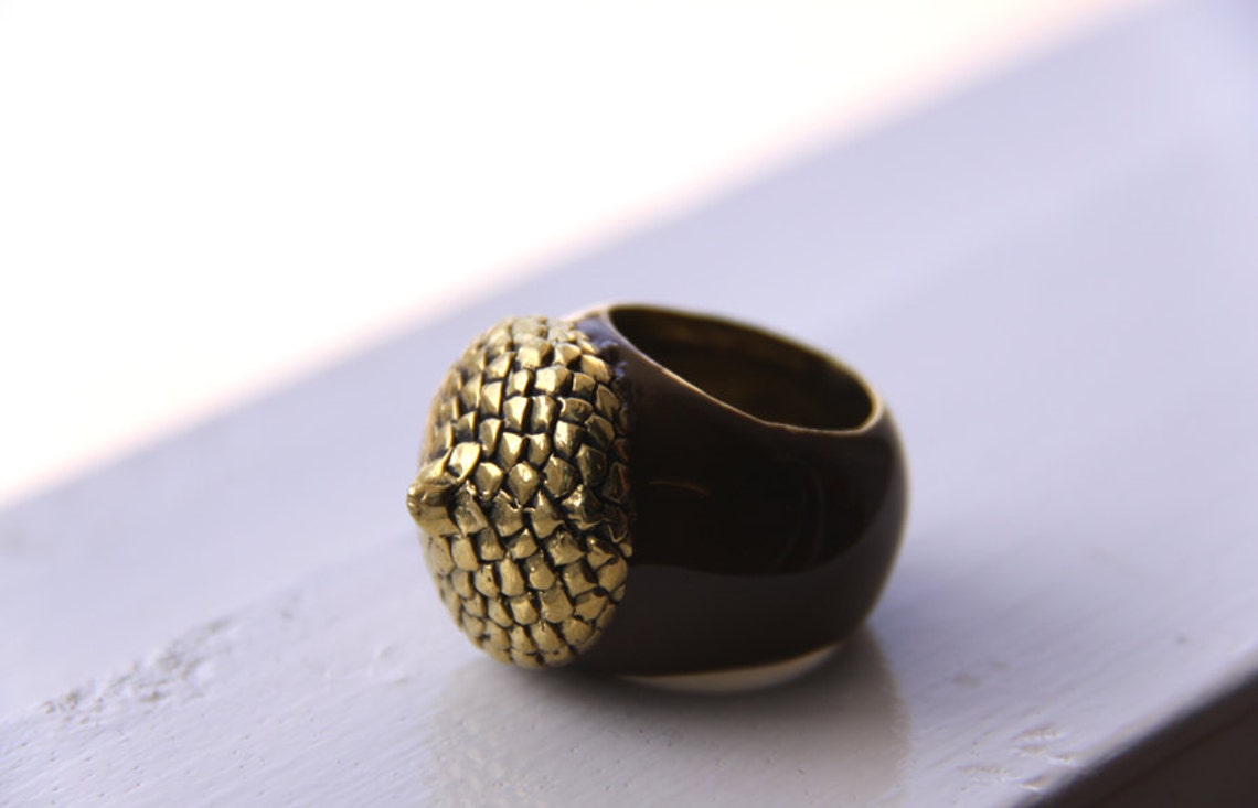 Sweet Nut Ring,acorn Ring,miniature Nut Ring,nature Ring,brass Acorn ...