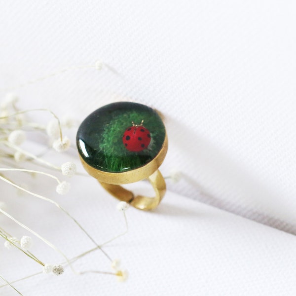 Lady Bug Ring - Etsy