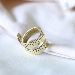 Tapeline Ring,tape Measure Ring,style Ring,brass Tapeline Ring,modern ...
