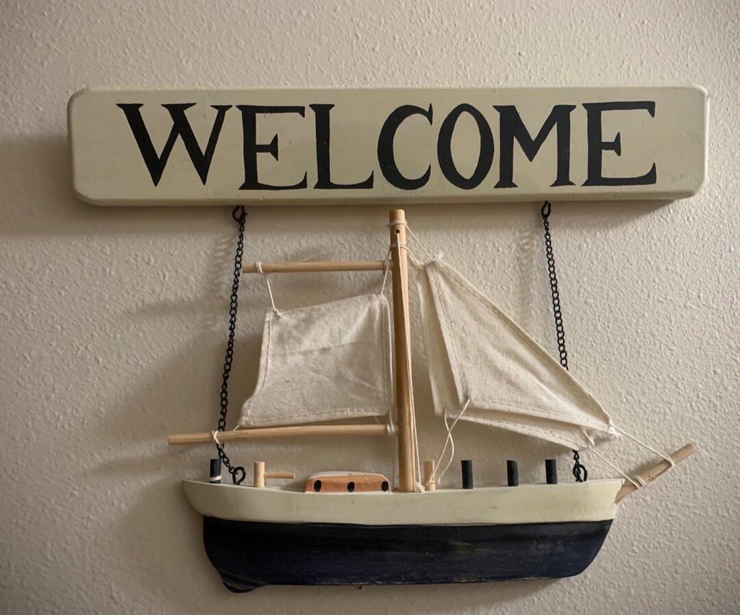Nautical Sailboat Welcome Sign - Etsy