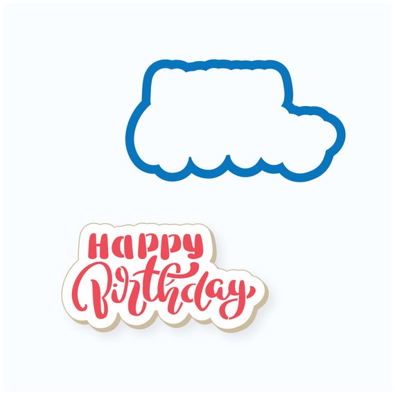 Birthday Cookie Cutter | Happy Birthday Cookie Cutter | Plaque Cookie ...
