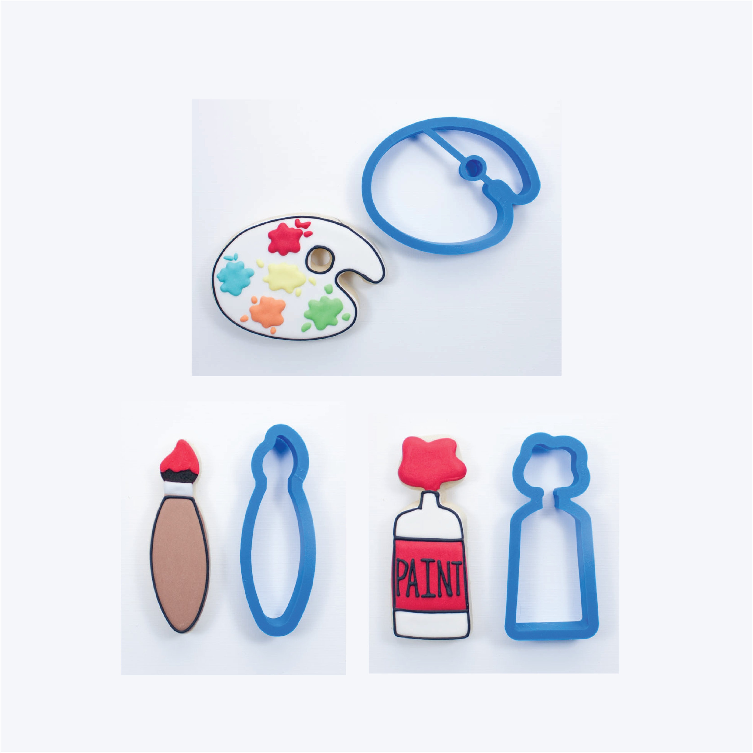 Artist Painting Cookie Cutters Paint Brush Paint Tube - Etsy