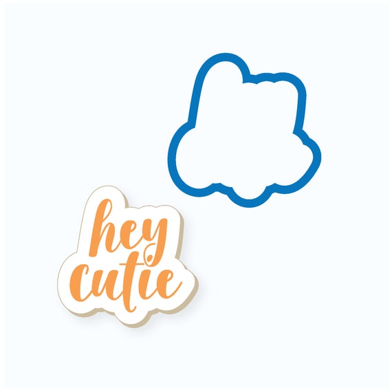 Baby Shower Cookie Cutter | Hey Cutie Plaque Cookie Cutter | Baby ...