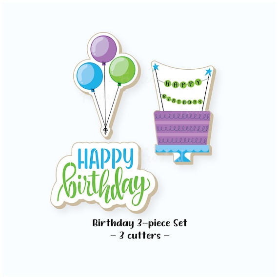 Birthday Cookie Cutters | Birthday Cookie Cutter Set, Balloon Cookie ...