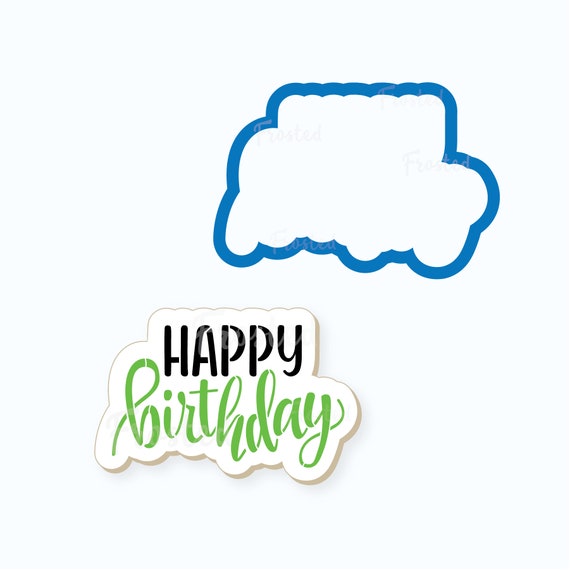 Birthday Cookie Cutter | Happy Birthday Cookie Cutter | Plaque Cookie ...