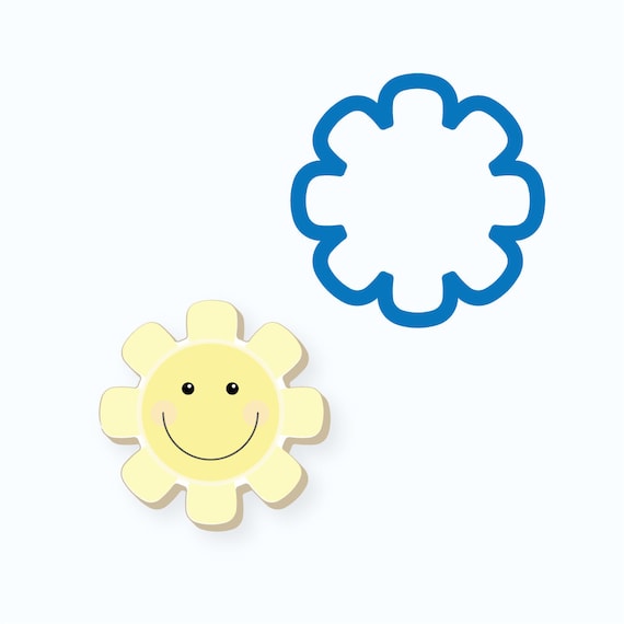 Sun Cookie Cutter | Chubby Sun Cookie Cutter | Sunshine Cookie Cutter ...