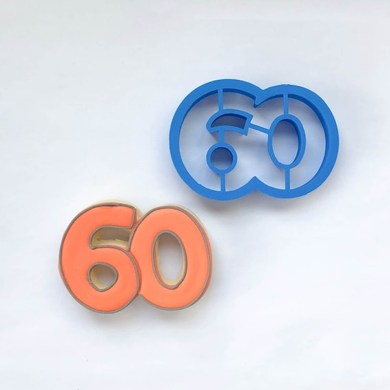 Number 60 Cookie Cutter | Sixty Cookie Cutter | Number Cookie Cutters ...