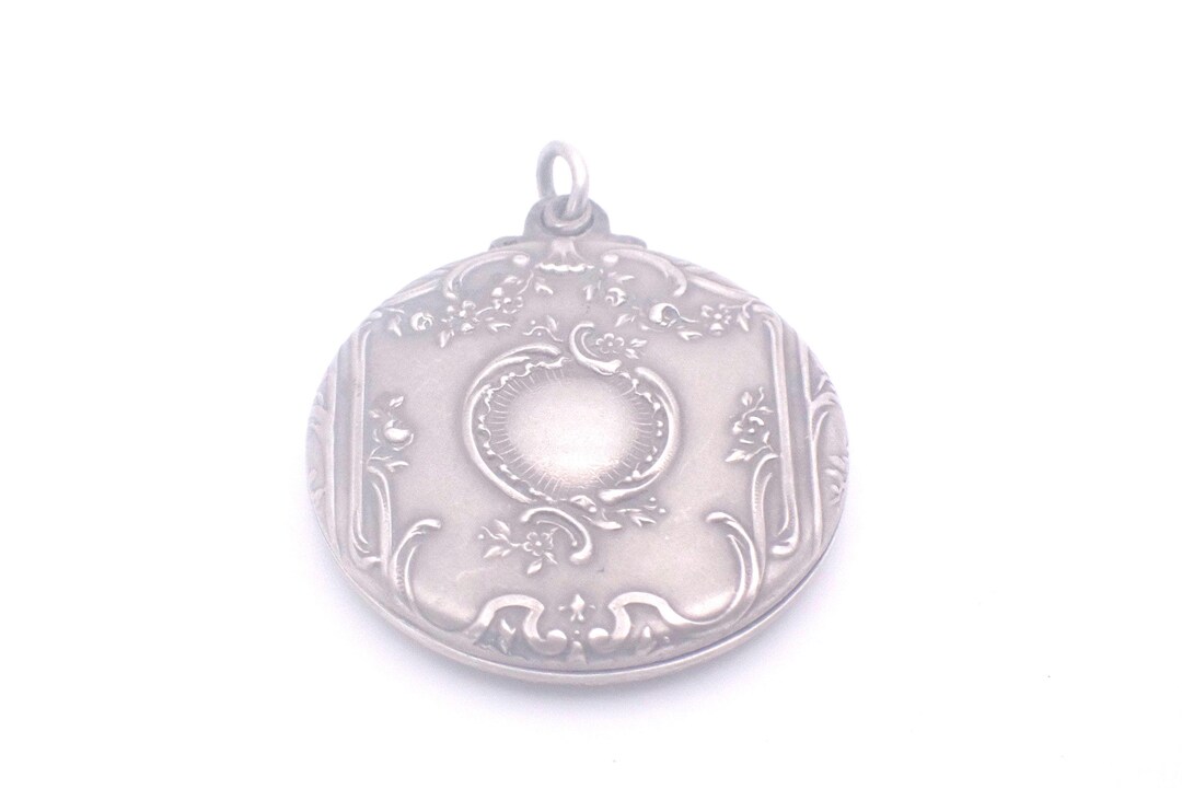 Antique Art Nouveau Silver Slide Mirror Locket French Hallmark, Musical ...