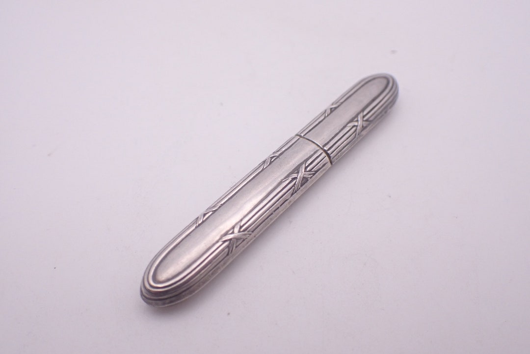 Antique French Silver Sewing Needle Case Etui Holder Art Nouveau Cross ...