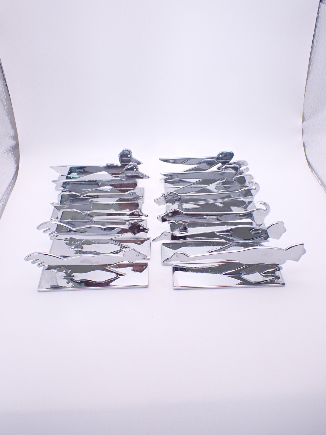 Vintage Art Deco Knife Rest Holders Set of 12 Animal Chrome Rare by Yorel Dog, Birds - Etsy
