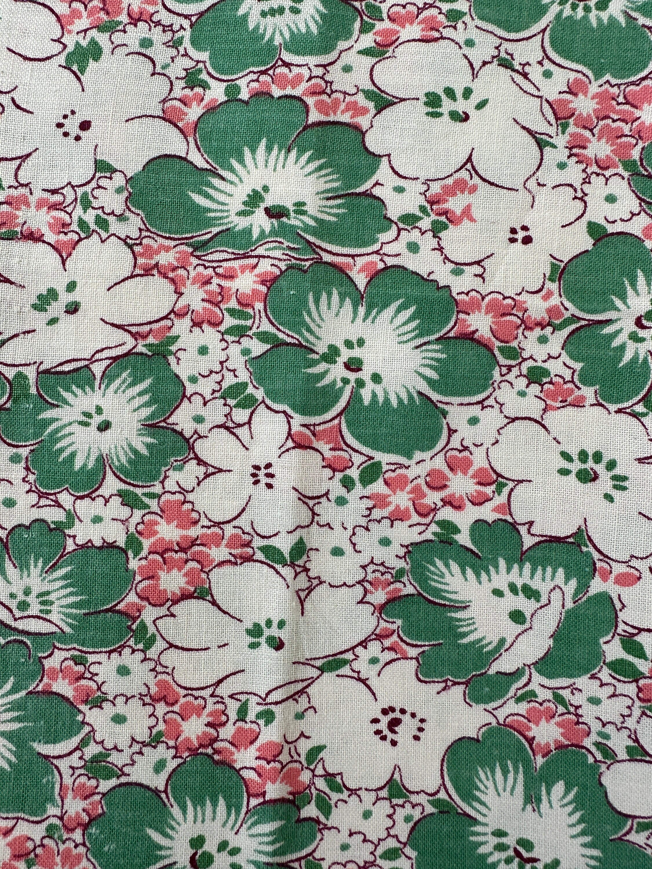 Vintage Green Fabric Pieces From 1940/1950's - Etsy