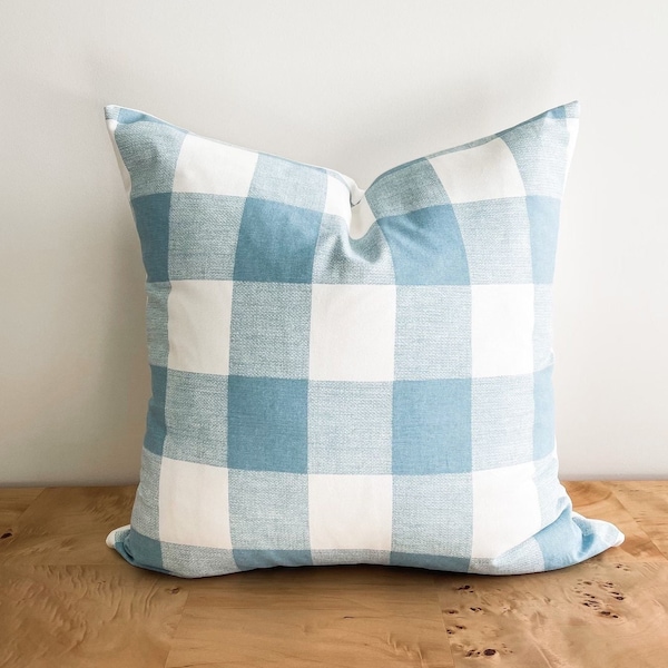Light Blue Buffalo Check Fabric - Etsy