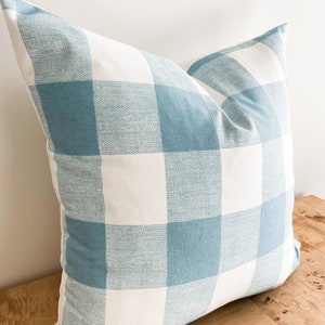 READY TO SHIP 20x20 Blue and White Buffalo Check Pillow Cover, Gingham ...