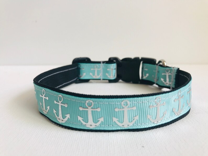 Aqua Anchor Dog Collar Pet Collar Leash Adjustable - Etsy